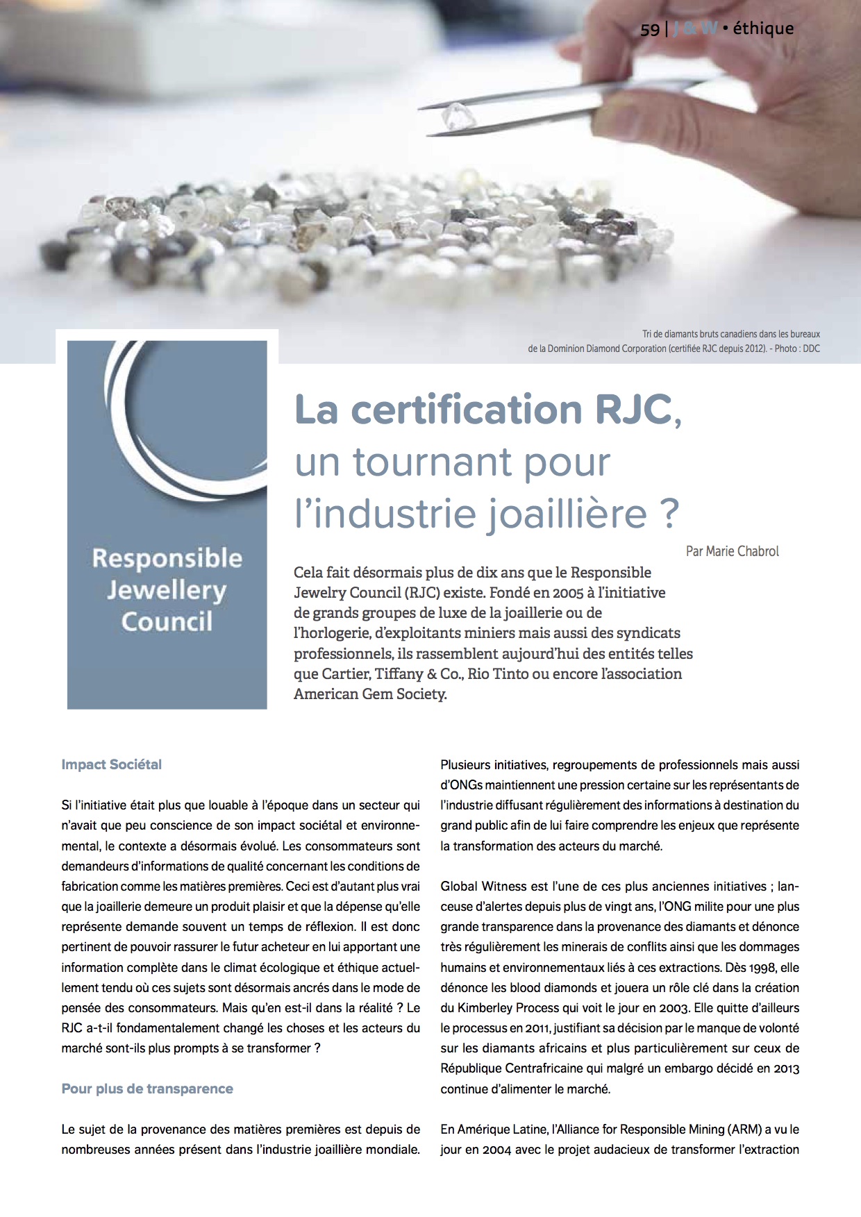 [FR] La certification RJC, un tournant pour l’industrie joaillière ...